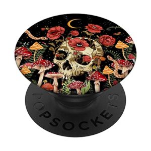 trippy vintage mushroom plants moon garden floral skull popsockets swappable popgrip