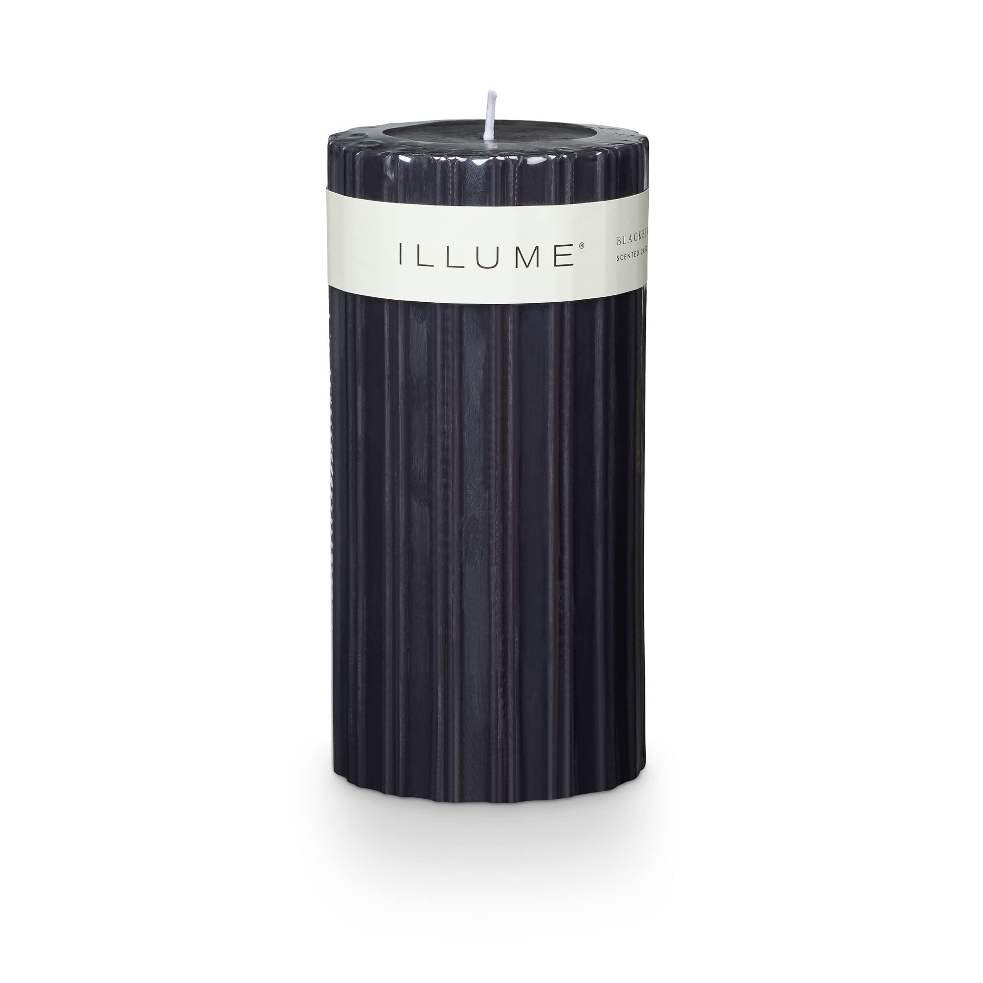 ILLUME Beautifully Done Medium Fragranced Pillar Candle, BlackBerry Absinthe