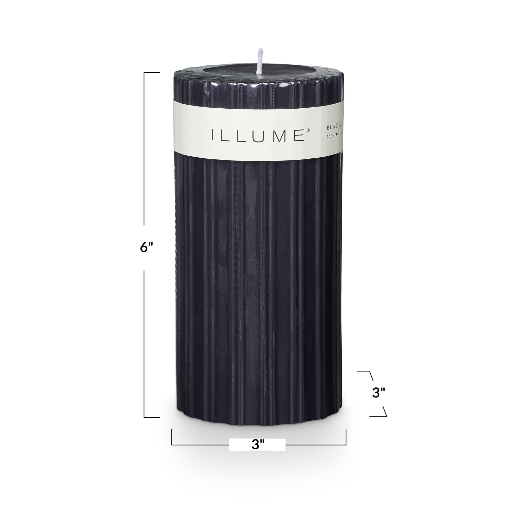 ILLUME Beautifully Done Medium Fragranced Pillar Candle, BlackBerry Absinthe