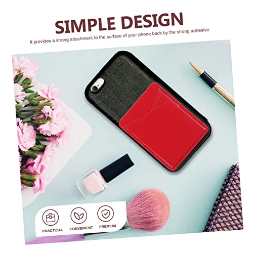 UKCOCO 6 Pcs Mobile Phone Sticker Card Case Holder for Cellphones Card Case Wallet Cellphone Holder Phone Card Holder Stick on Phone Case Elastic Wallet Stick on Card Holder for Phone Pu