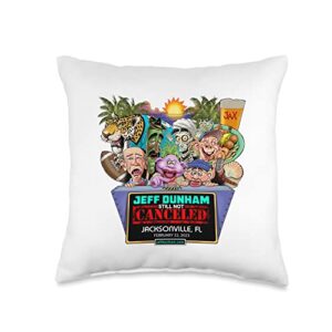 jeff dunham jacksonville, fl (2023) throw pillow, 16x16, multicolor