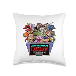 jeff dunham petersburg, va (2023) throw pillow, 16x16, multicolor