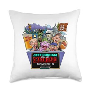 jeff dunham providence, ri (2023) throw pillow, 18x18, multicolor