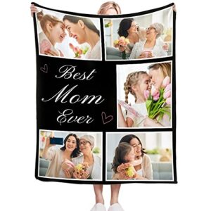 best mom ever custom blanket,personalised photo collage mother blankets wife birthday gifts, customized gifts for mom grandma for birthday mother's day christmas,custom blanket with 5 photos