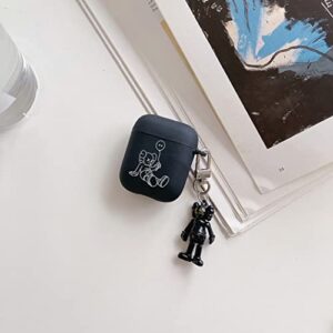 Airpod Frosted Case,Compatible Airpod 1/2 Case Cover with Keychain Shockproof Anti Lost Protective Case Cover. (Balloon Bear)