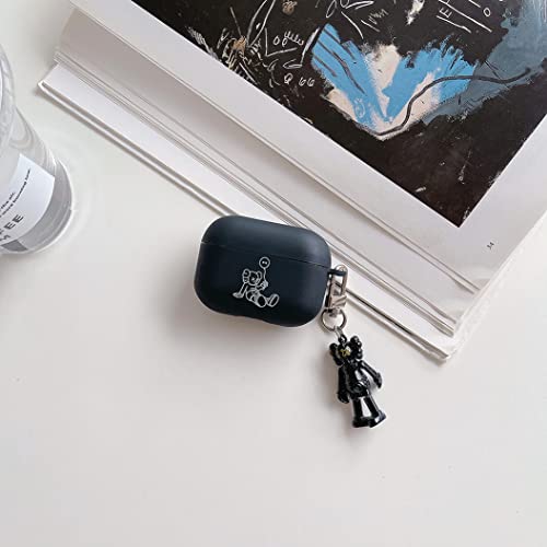 Airpod Frosted Case,Compatible Airpod 1/2 Case Cover with Keychain Shockproof Anti Lost Protective Case Cover. (Balloon Bear)