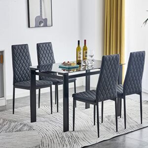 IANIYA Dining Chairs Set of 6/4, Ergonomically Designed PU Leather Chairs for Dining, Kitchen, Restaurant and More (4, Black)