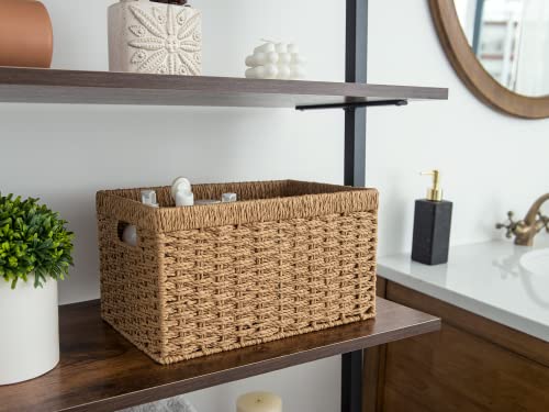 StorageWorks Round Paper Rope Storage Baskets & StorageWorks Seagrass Wicker Baskets