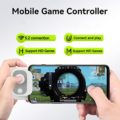 Mobile Phone Game Joystick, 3.4V 4 Modes Prevent Loss Comfortable Grip Universal Game Control Touch for Mobile Phones (White)