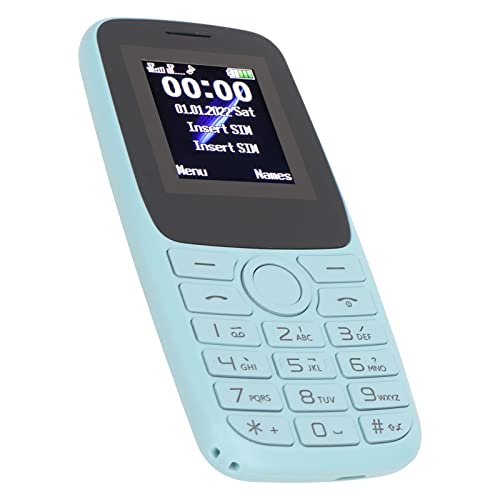 Unlocked Mobile Phone, Dual SIM Dual Standby Big Buttons 2G GSM Big Font 2.4 Inch Screen Senior Cell Phone for Home (Sky Blue)