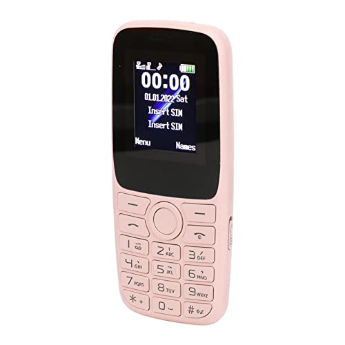 Naroote Senior Cell Phone, Unlocked Cellphone 2G GSM 2.4in Screen for Travel (Pink)