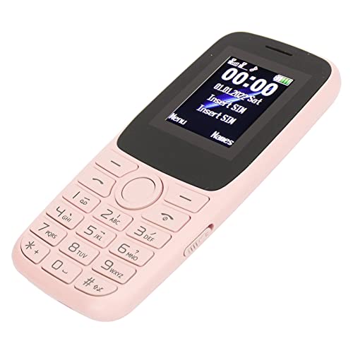 Naroote Senior Cell Phone, Unlocked Cellphone 2G GSM 2.4in Screen for Travel (Pink)