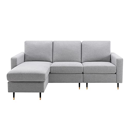 Morden Fort Couch Oversized, Sectional Sofa No-Sagging Comfy, Couches for Living Room Dust-Proof, Sectional Couch L-Shaped Reversible, Sofas & Couches with Chaise, Modular Sectional Sofa Couch L Grey