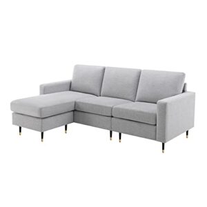 Morden Fort Couch Oversized, Sectional Sofa No-Sagging Comfy, Couches for Living Room Dust-Proof, Sectional Couch L-Shaped Reversible, Sofas & Couches with Chaise, Modular Sectional Sofa Couch L Grey