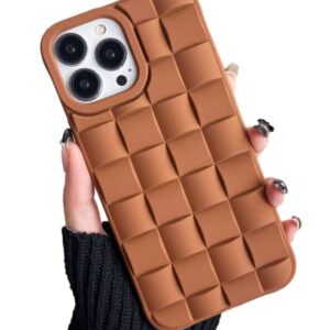 Ginkgonut Compatible with iPhone 13 Pro Case for Women/Girls, Cute 3D Laid Desgin Soft Silicone Shockproof Raised Bumper Corners Case for iPhone 13 Pro（Brown）