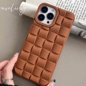 Ginkgonut Compatible with iPhone 13 Pro Case for Women/Girls, Cute 3D Laid Desgin Soft Silicone Shockproof Raised Bumper Corners Case for iPhone 13 Pro（Brown）