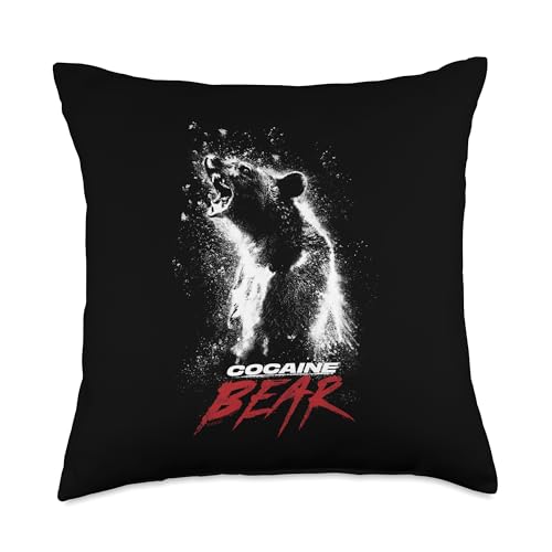 NBC Universal Cocaine Bear Movie Logo Throw Pillow, 18x18, Multicolor