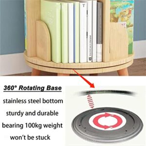 Gdrasuya10 Rotating Book Shelf with Legs, 5 Tier Standing Bookshelf Bookcase Pine Wood Stackable Bookcase Book Storage Organizer Bookshelf for Living Room & Study Room