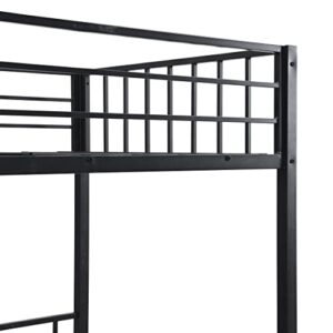 EMKK Metal Triple Bunk Bed for Kids,Twin-Over-Twin-Over-Twin Bunkbeds with Ladder and Safety Guardrails for Kids/Teen/Adults Bedroom,No Box Spring Needed