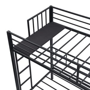 EMKK Metal Triple Bunk Bed for Kids,Twin-Over-Twin-Over-Twin Bunkbeds with Ladder and Safety Guardrails for Kids/Teen/Adults Bedroom,No Box Spring Needed