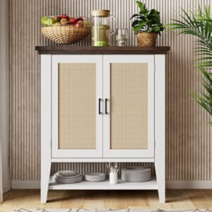 amyove rattan storage cabinet, white