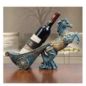 ZYZMH European Style Light Creative Horse-Drawn Cart Wine Rack Decorations Living Room TV Cabinet Wine Cabinet Handmade Resin Gift Decoration