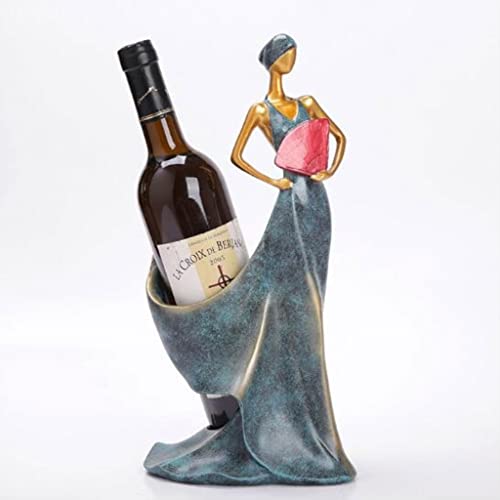 ZYZMH Wine Racks Handmade Home Bar Kitchen Accessories Resin Beauty Girl Model Wine Holder Home Decoration Figurines Miniatures Craft (Flavor : Blue, Size : 1)