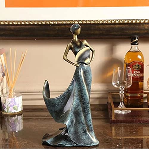 ZYZMH Wine Racks Handmade Home Bar Kitchen Accessories Resin Beauty Girl Model Wine Holder Home Decoration Figurines Miniatures Craft (Flavor : Blue, Size : 1)