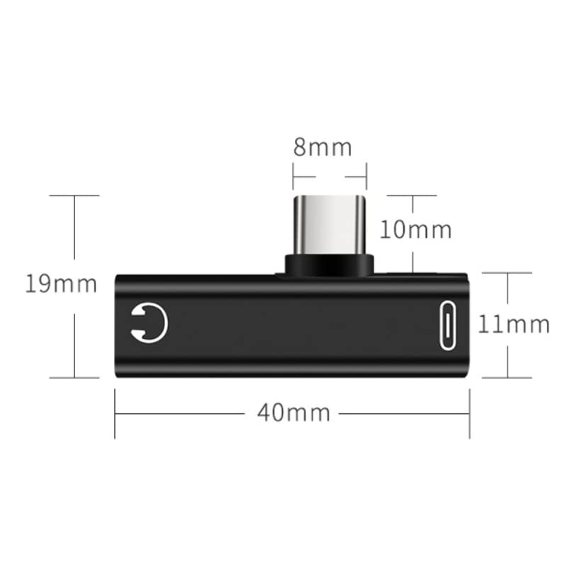 IULJH Splitter Type Male Dual Type Female Headphone Charger Adapter Splitter Converter