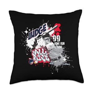 ryno sports aaron judge new york baseball sket one x mlb players throw pillow, 18x18, multicolor