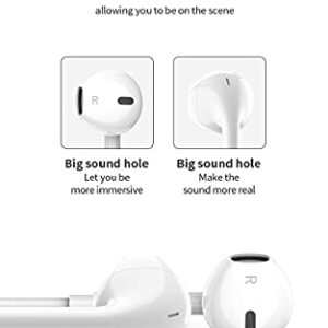 AUNC 2 Pack [Apple MFi Certified] Earbuds Wired Headphones with 3.5mm Plug Built-in Microphone Remote to Control Music,Phone Calls,Volume,Compatible with iPhone,iPad,iPod,PC,Android, White