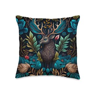 dagmara mach dark academia fauna & flora art. throw pillow, 16x16, multicolor