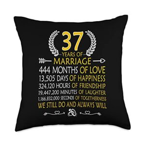 gtee happy 37th wedding anniversary 37 years of marriage we still do-37th wedding anniversary throw pillow, 18x18, multicolor