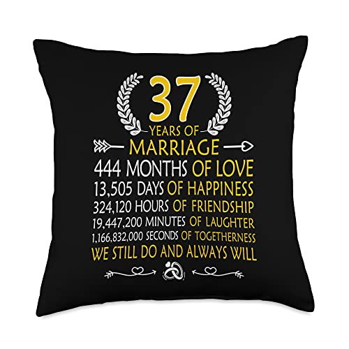 GTee Happy 37th Wedding Anniversary 37 Years of Marriage We Still Do-37th Wedding Anniversary Throw Pillow, 18x18, Multicolor