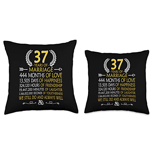 GTee Happy 37th Wedding Anniversary 37 Years of Marriage We Still Do-37th Wedding Anniversary Throw Pillow, 18x18, Multicolor