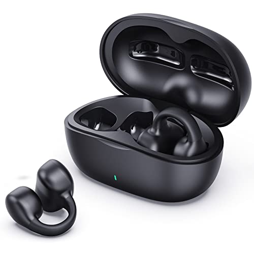 Micool Wireless Ear-Clip Headphones Bone Conduction Bluetooth 5.3, Open Ear Sport Clip on Earring Earbuds, Waterproof and Mini Earphones, HiFi Sound and Long Battery Life