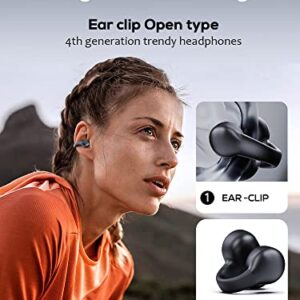 Micool Wireless Ear-Clip Headphones Bone Conduction Bluetooth 5.3, Open Ear Sport Clip on Earring Earbuds, Waterproof and Mini Earphones, HiFi Sound and Long Battery Life