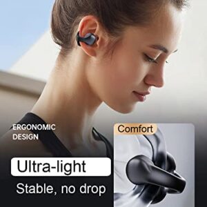 Micool Wireless Ear-Clip Headphones Bone Conduction Bluetooth 5.3, Open Ear Sport Clip on Earring Earbuds, Waterproof and Mini Earphones, HiFi Sound and Long Battery Life