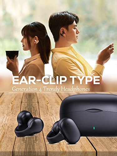 Micool Wireless Ear-Clip Headphones Bone Conduction Bluetooth 5.3, Open Ear Sport Clip on Earring Earbuds, Waterproof and Mini Earphones, HiFi Sound and Long Battery Life