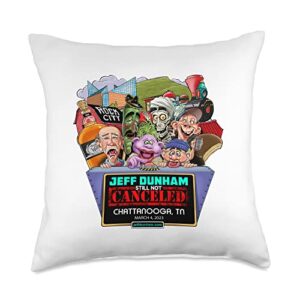 jeff dunham chattanooga, tn (03/04/23) throw pillow, 18x18, multicolor