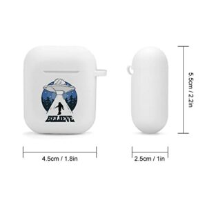 Believe Bigfoot Sasquatch UFO Silicone AirPods Case Protective Cover Compatible with AirPods 2 & 1 with Keychain