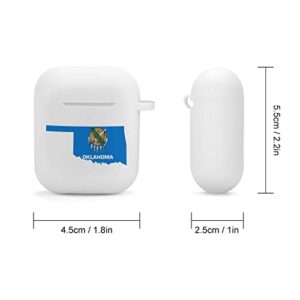 Oklahoma Flag Silicone AirPods Case Protective Cover Compatible with AirPods 2 & 1 with Keychain