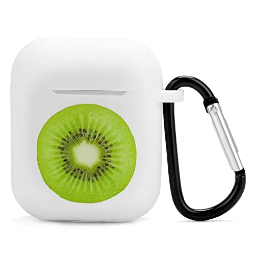 Fresh Kiwi Fruits Silicone AirPods Case Protective Cover Compatible with AirPods 2 & 1 with Keychain