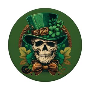 Sugar Skull St Patricks Day Irish Skull Leprechaun PopSockets Swappable PopGrip