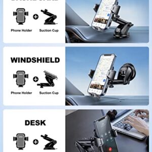 GUANDA TECHNOLOGIES CO., LTD. Cell Phone Stand, Desk Phone Holder, Upgraded Car Mount Phone Holder Dashboard Windshield