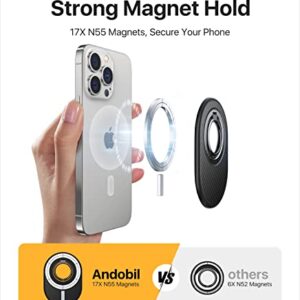 andobil Car Phone Holder & Magnetic Phone Grip Compatible with MagSafe iPhone 14 Pro Max 14 13 12