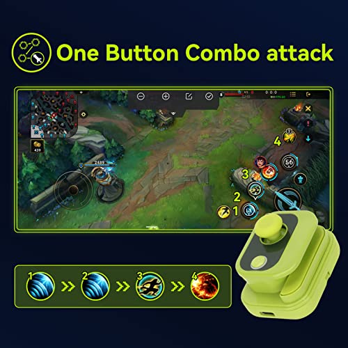 Mobile Phone Game Joystick, 4 Modes Bluetooth 5.2 Mobile Phone Screen Touch Joypad USB Rechargable Mobile Controllers Colorful Trigger for Android iOS Hongmeng OS 9.0 (Green)