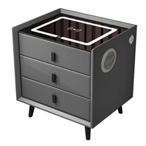 reviam bedside table with fingerprint lock drawer bluetooth speaker night stand side table dresser bedside furniture for living room bedroom dorm (color : c 3-drawers, size : b no fingerprints)