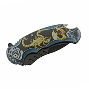 Yellow Scorpion Stainless Steel Blade ABS Handle 4.75 inch EDC Pocket Folding Knife