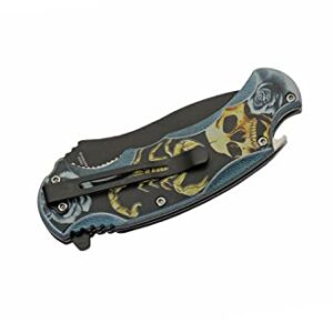 Yellow Scorpion Stainless Steel Blade ABS Handle 4.75 inch EDC Pocket Folding Knife